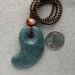 Hand Carved Jade Pendant, "blue Magatama", With Carnelian Beads and ...
