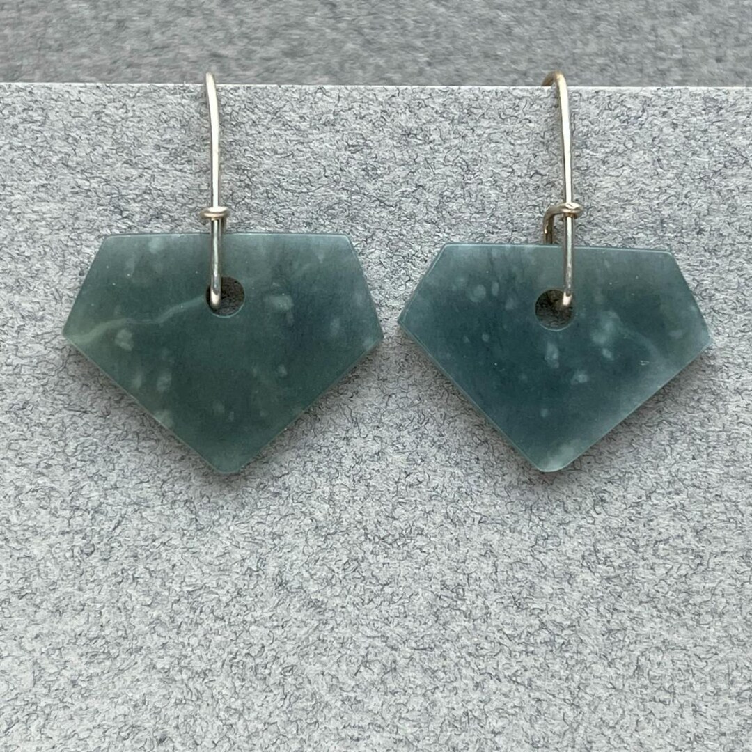 Jade Shield Earrings, Hand Made Jade Earrings, Guatemalan Jade ...