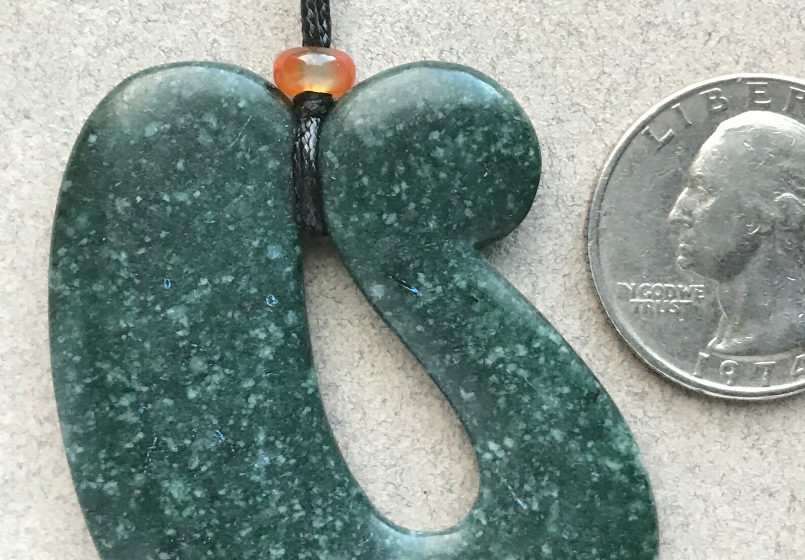 Guatemalan Jadeite Hand Carved Jade Pendant, loop With Finial With ...