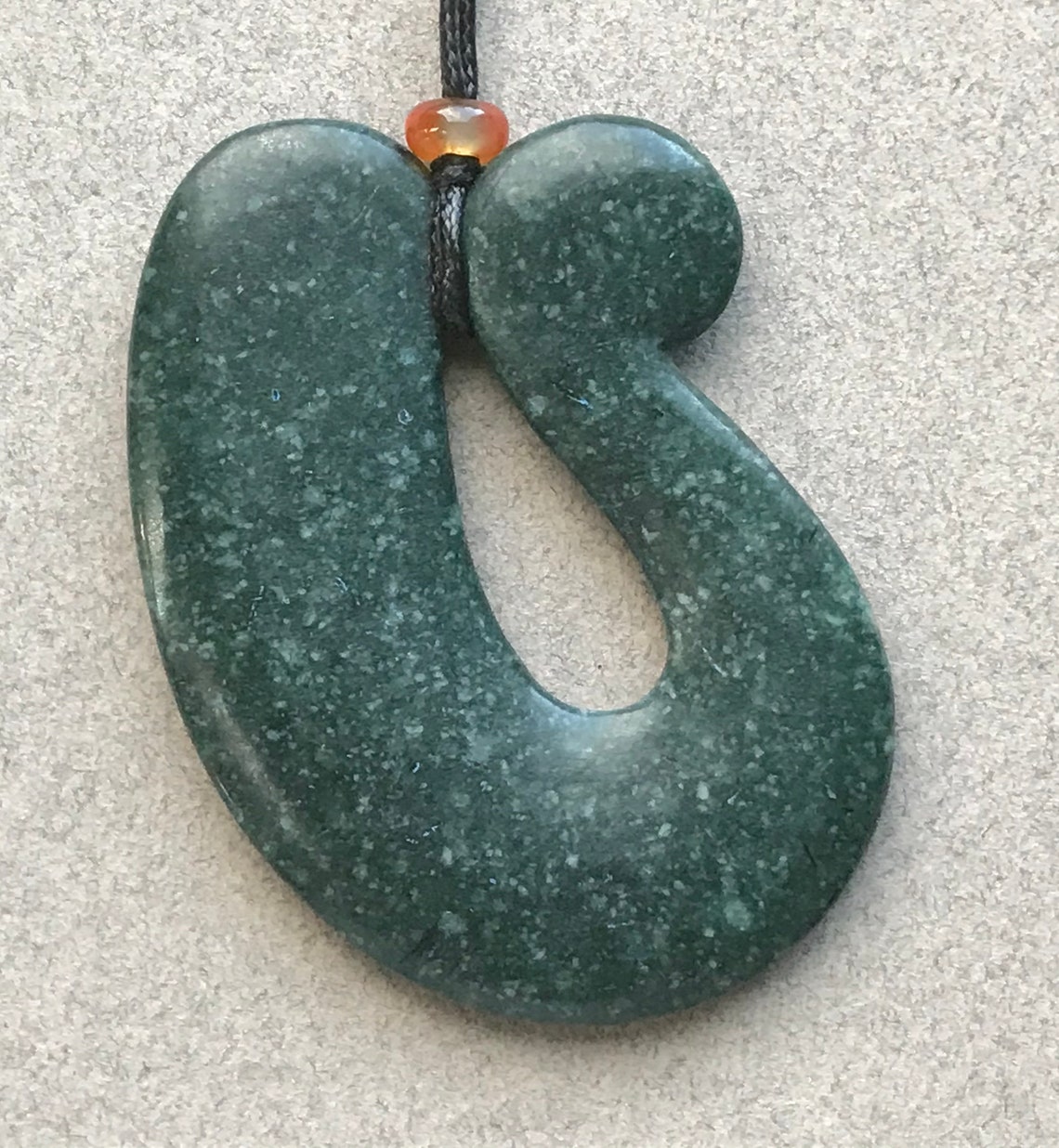 Guatemalan Jadeite Hand Carved Jade Pendant, loop With Finial With ...