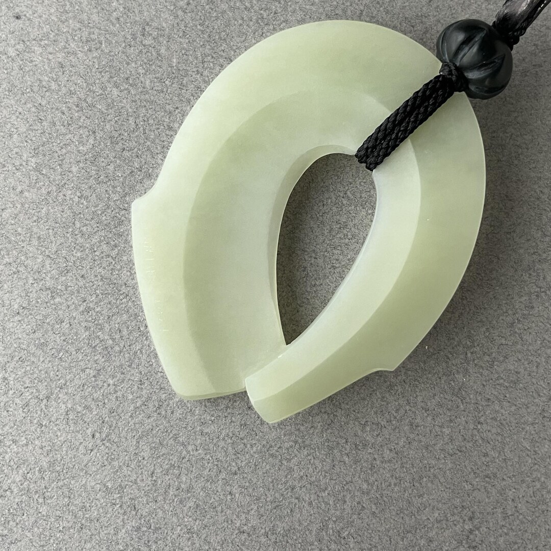 Hand Carved Jade Pendant, "diving Dragon", Siberian Nephrite, With ...