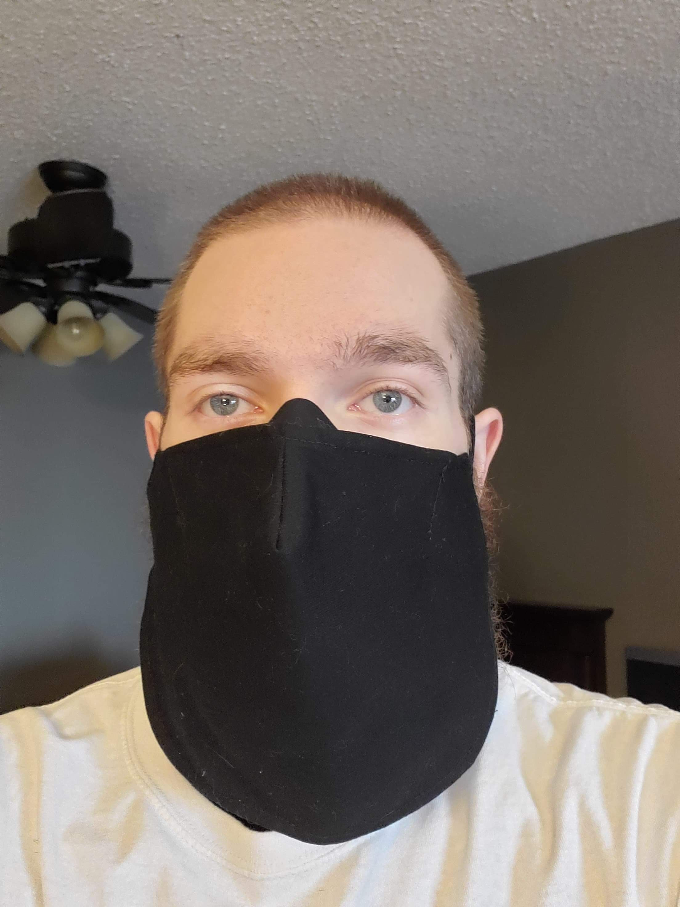 Black Beard Mask With Pouch for Beard. Reusable 3 Layer - Etsy