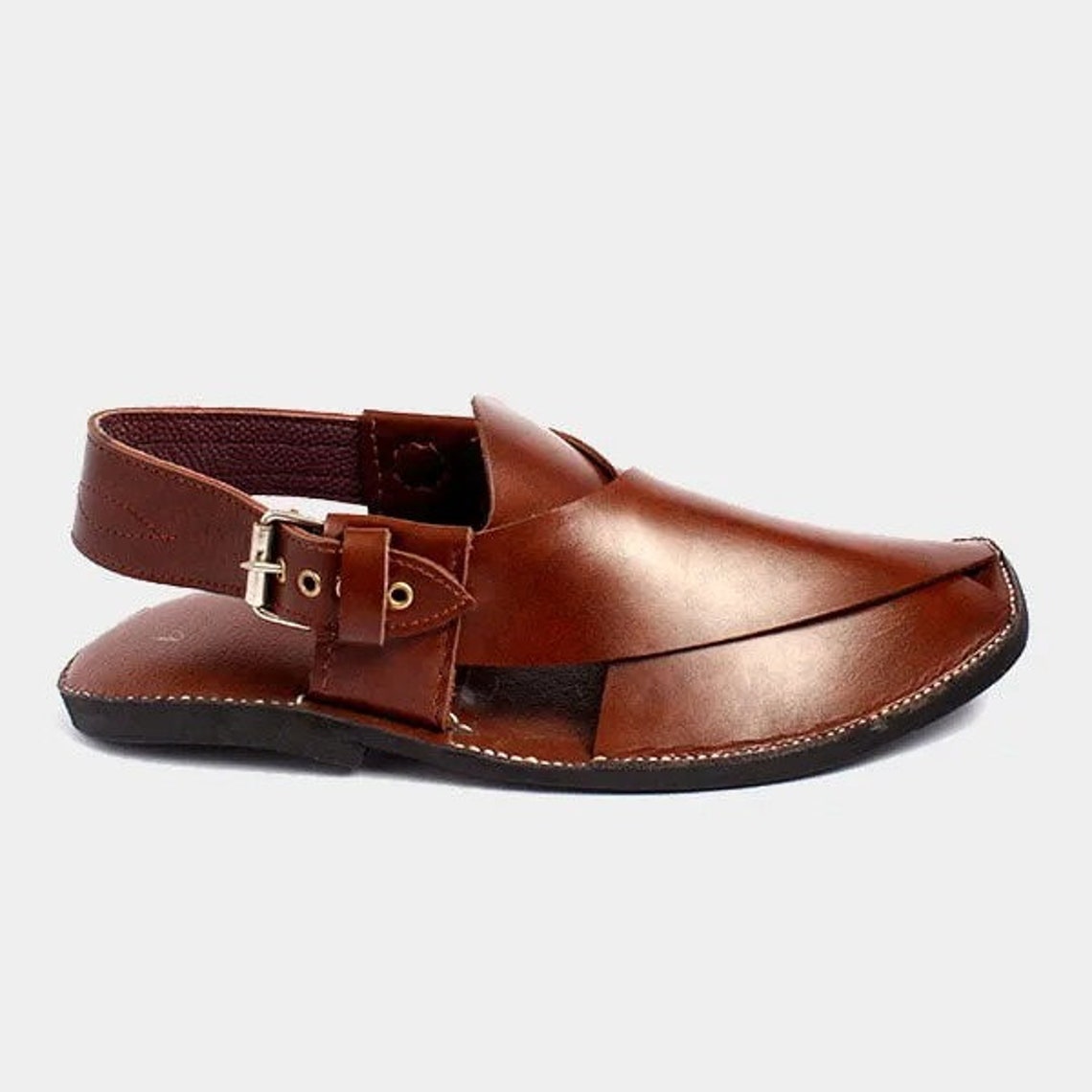 Mens Leather Peshawari Chappal: Traditional Pakistani Sandals - Etsy