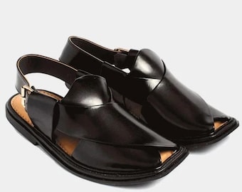 Mens Leather Peshawari Chappal: Traditional Pakistani Sandals - Etsy