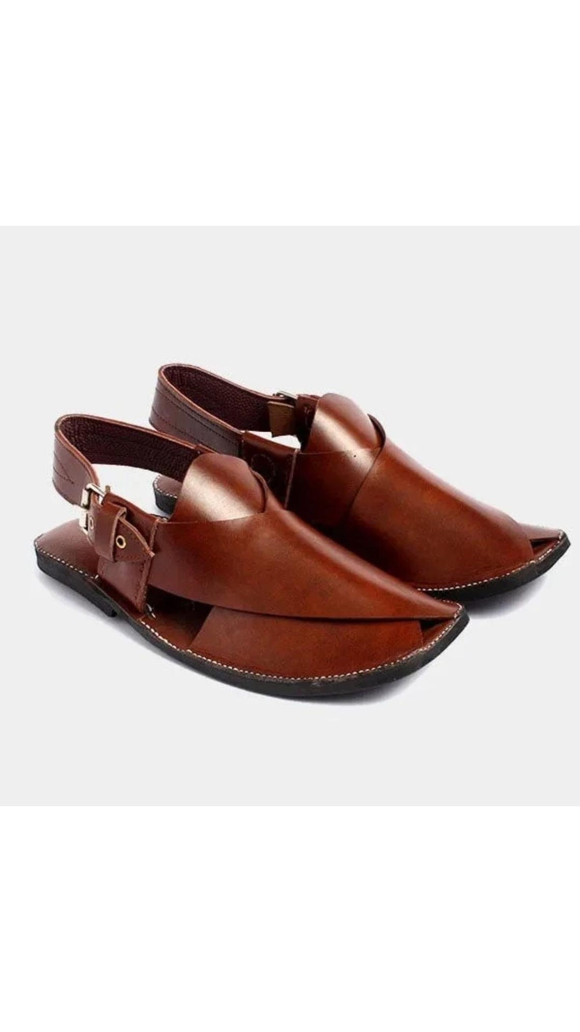 Mens Leather Peshawari Chappal: Traditional Pakistani Sandals - Etsy