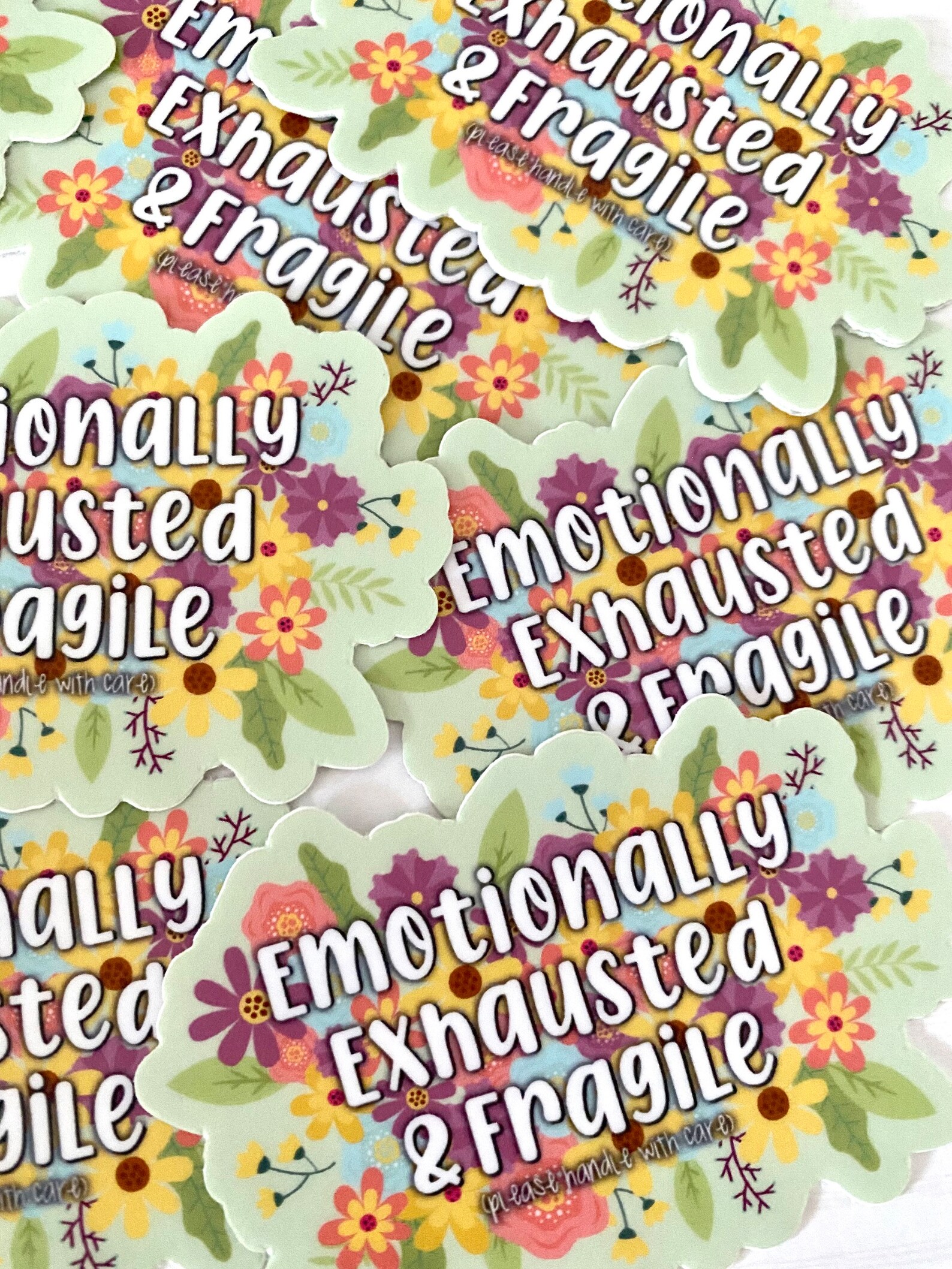 Emotionally Exhausted & Fragile Sticker - Etsy