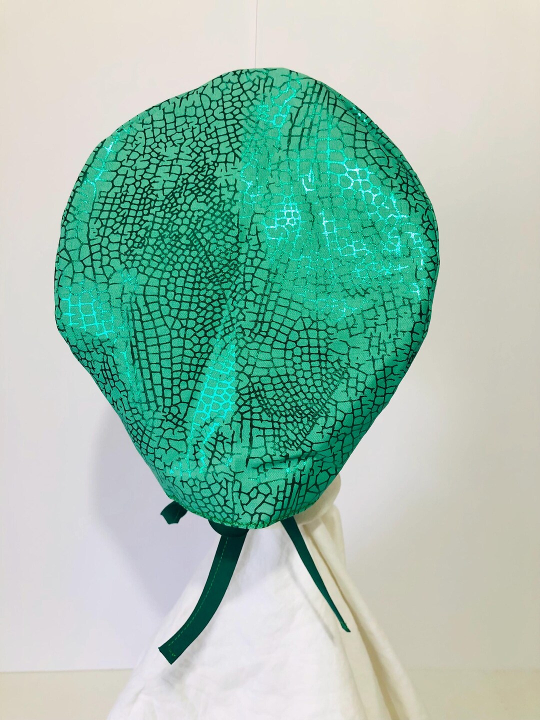 Shiny. Green, Cotton, Men's, Women's, Ponytail, Cap, Surgical, Scrub ...