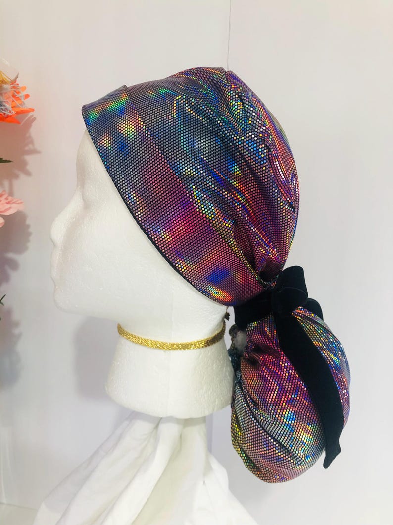 Holographic Scrub Cap, Rainbow Shimmer, Ponytail, Bouffant, Sew Krazy ...