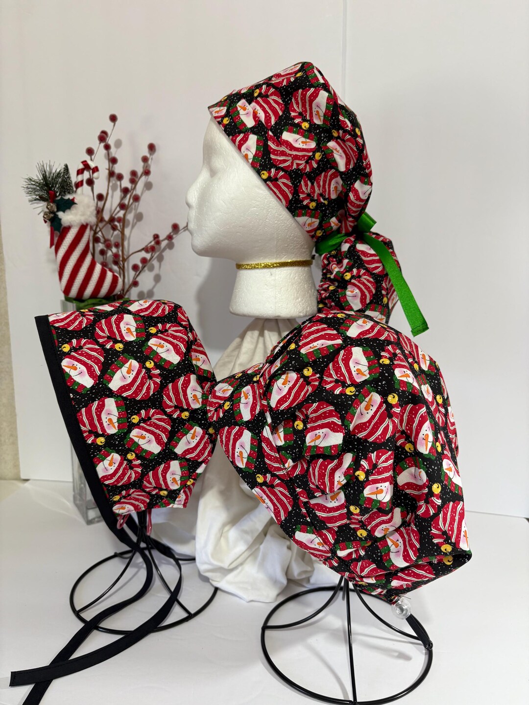 Christmas, Snowmen, Surgical, Scrub, Cap, Hat, Sew Krazy Kracker ...