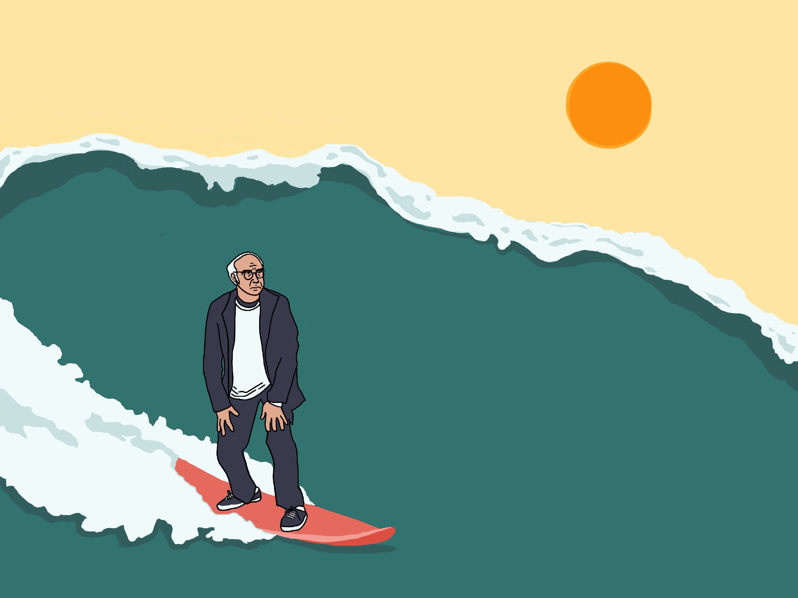 Curb Surfing Art Print - Larry David - Etsy