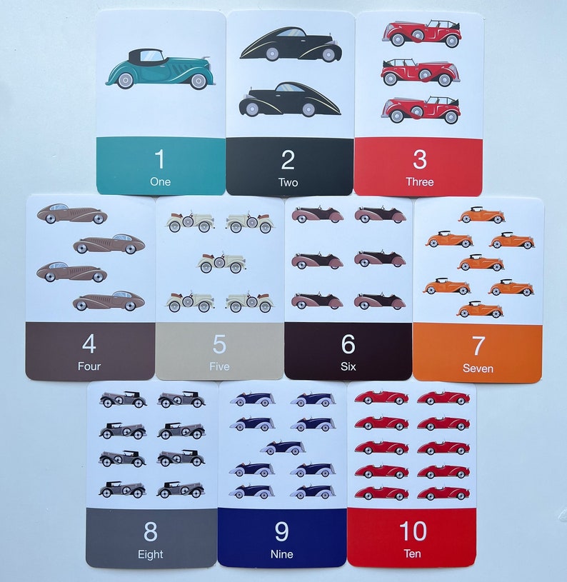 Counting Cars Flashcards - Etsy