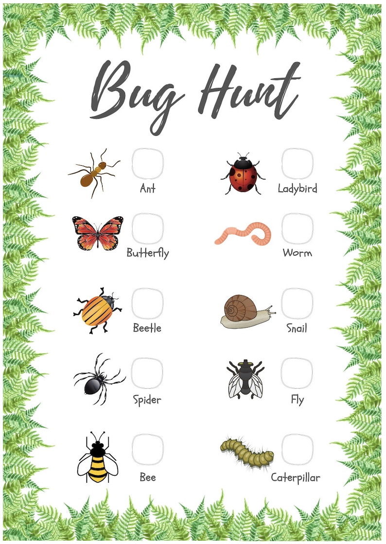 Bug Hunt Printable - Etsy