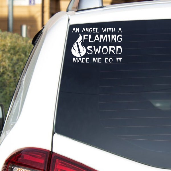 Angel With Sword Decal - Etsy