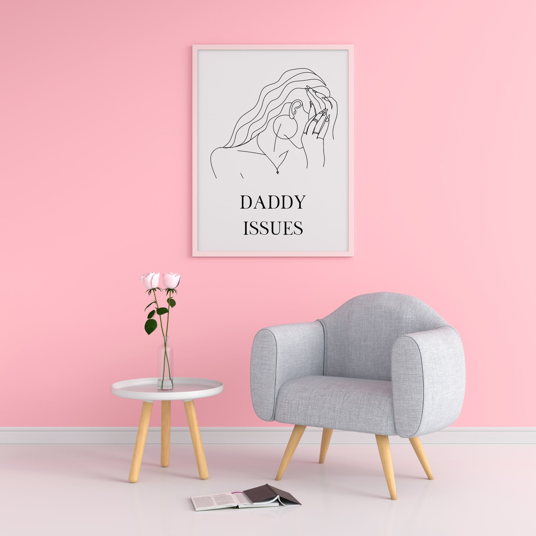 Daddy Issues Line Drawing Digital Download Simple Poster Sassy Gift ...