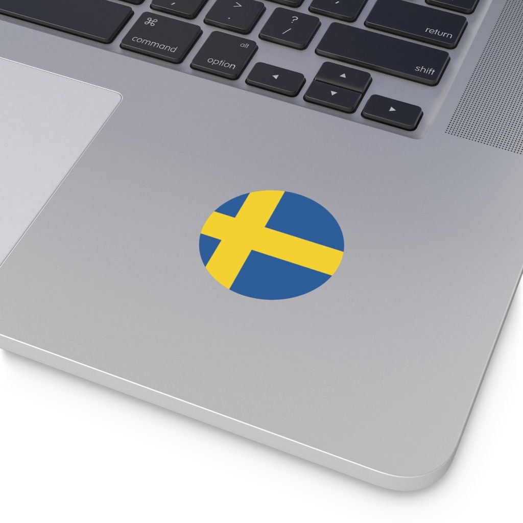 Swedish Flag Round Vinyl Stickers, High-quality, Indoor and Outdoor, UV ...