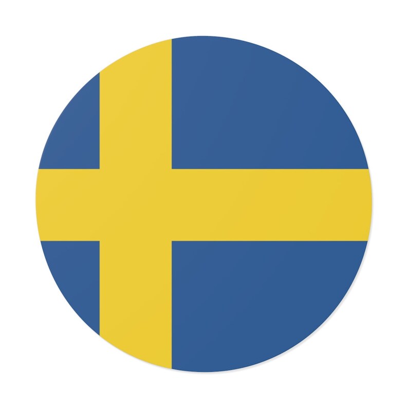 Swedish Flag Round Vinyl Stickers High-quality Indoor and - Etsy