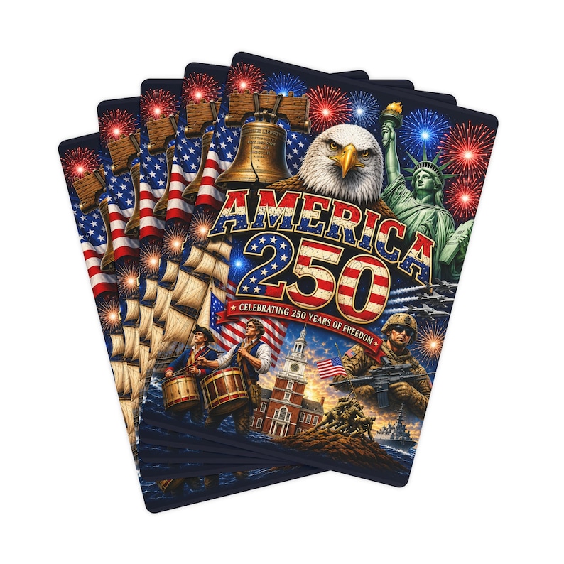 America 250 Poker Cards – Patriotic Playing Card Deck | Celebration of ...