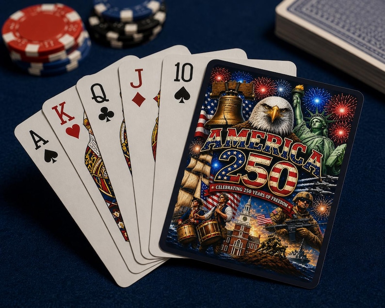 America 250 Poker Cards – Patriotic Playing Card Deck | Celebration of ...