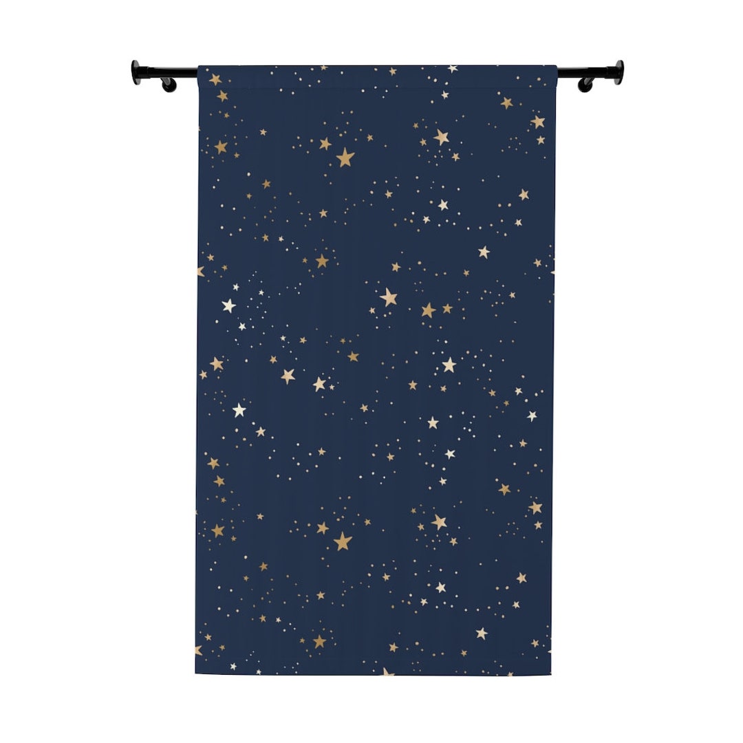 Stars Window Curtains 1 Piece, Black Out Curtains, Stars, Night Sky ...