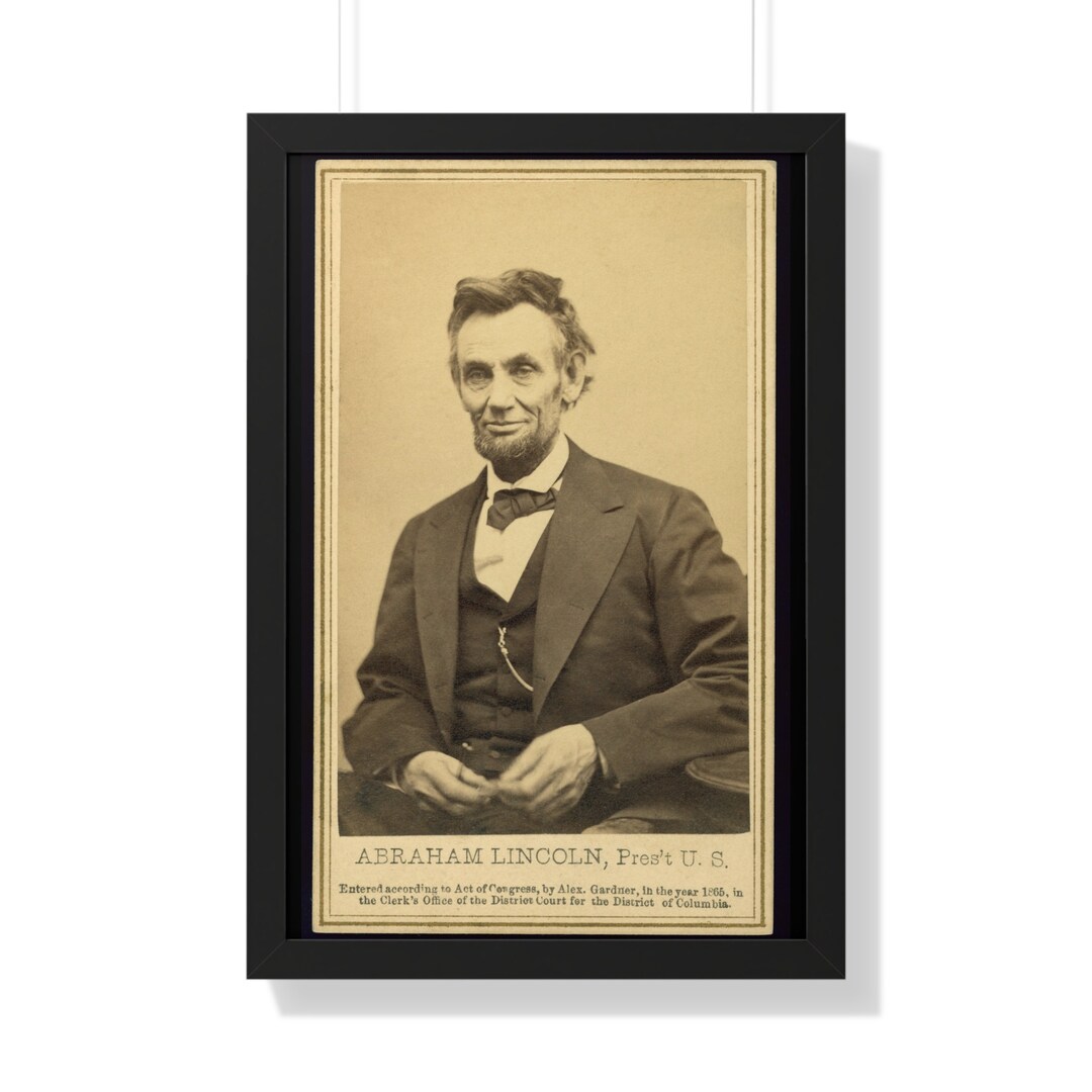 Abraham Lincoln Framed Vertical Poster, Size: 20 X 30, Black Premium Frame, Hanging Kit Already ...