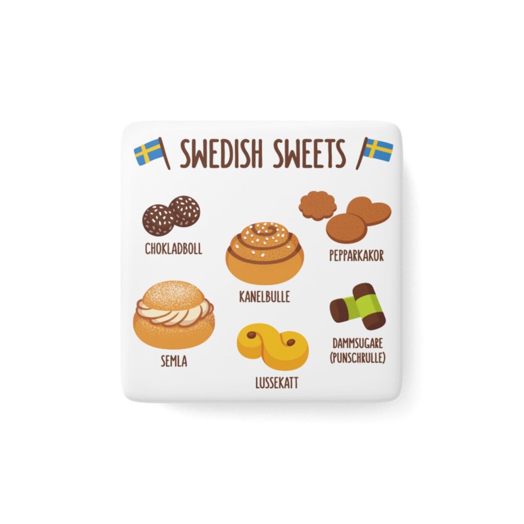 Swedish Sweets - Porcelain Magnet, Square, Size: 2" X 2", Glossy Finish ...
