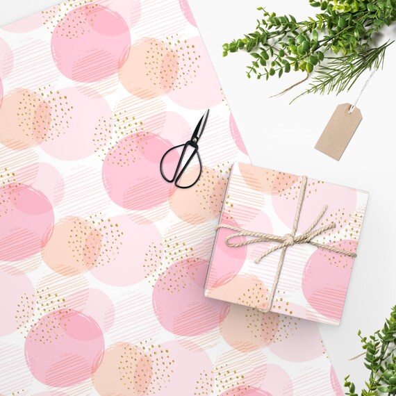 Pink Dots Wrapping Paper Size: 24 36 Luxury - Etsy