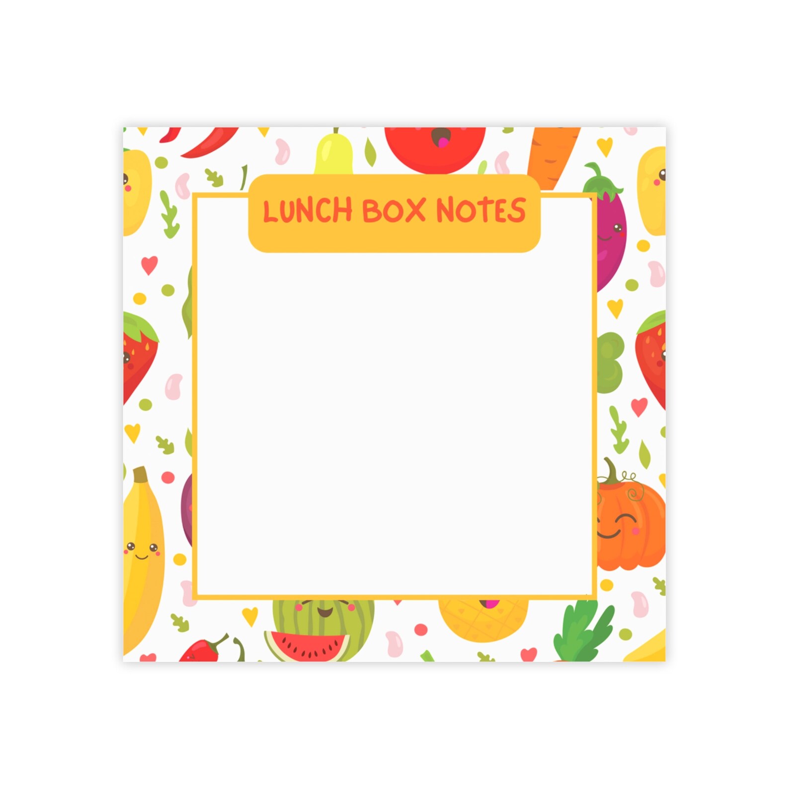 Lunch Box Notes, Fruit & Vegetable Design, 50-sheet Post-it® Note Pads ...