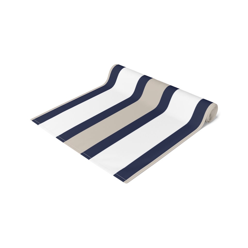 Coastal Table Runner cotton or Polyester, Size: 16 72, Colors Navy ...