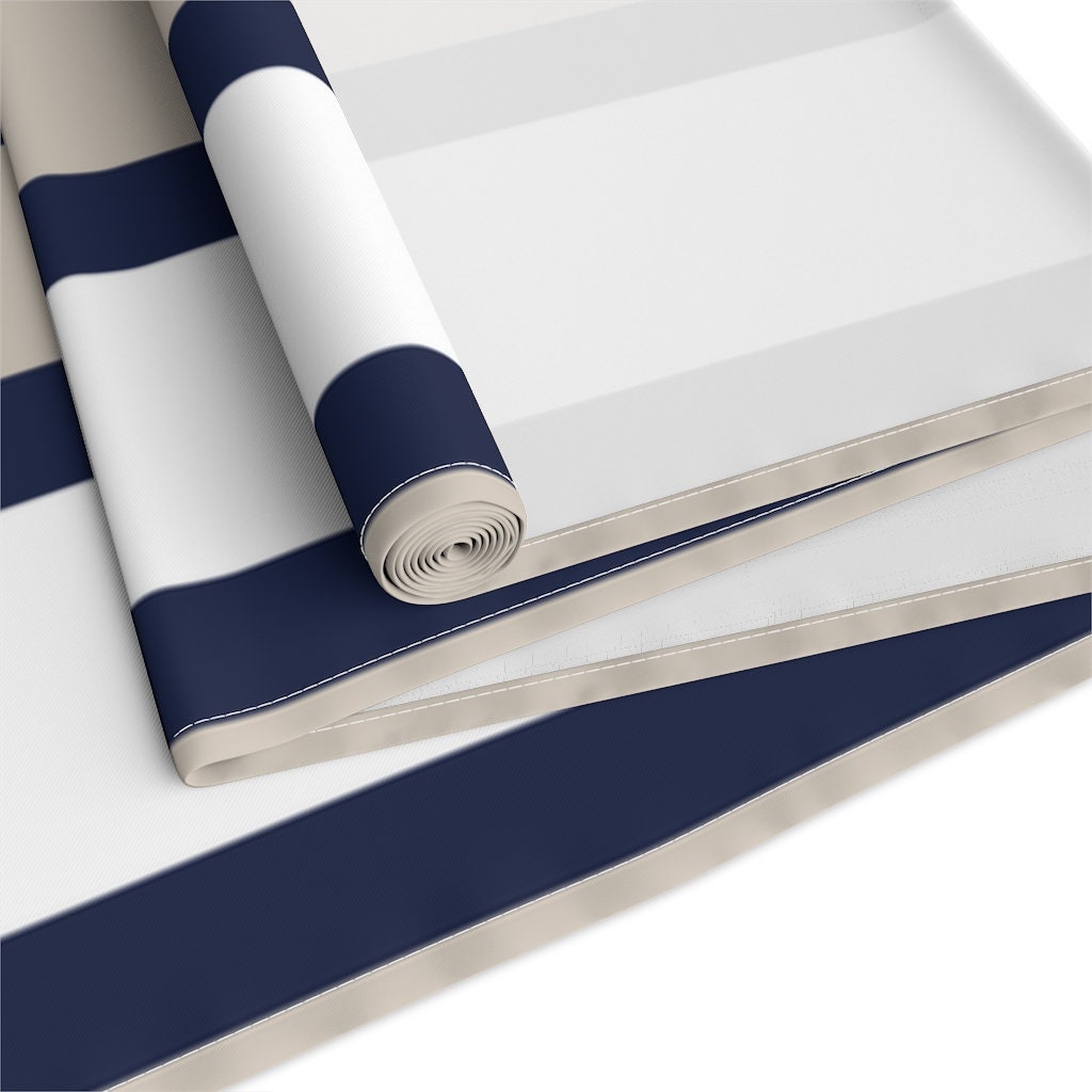 Coastal Table Runner cotton or Polyester, Size: 16 72, Colors Navy ...