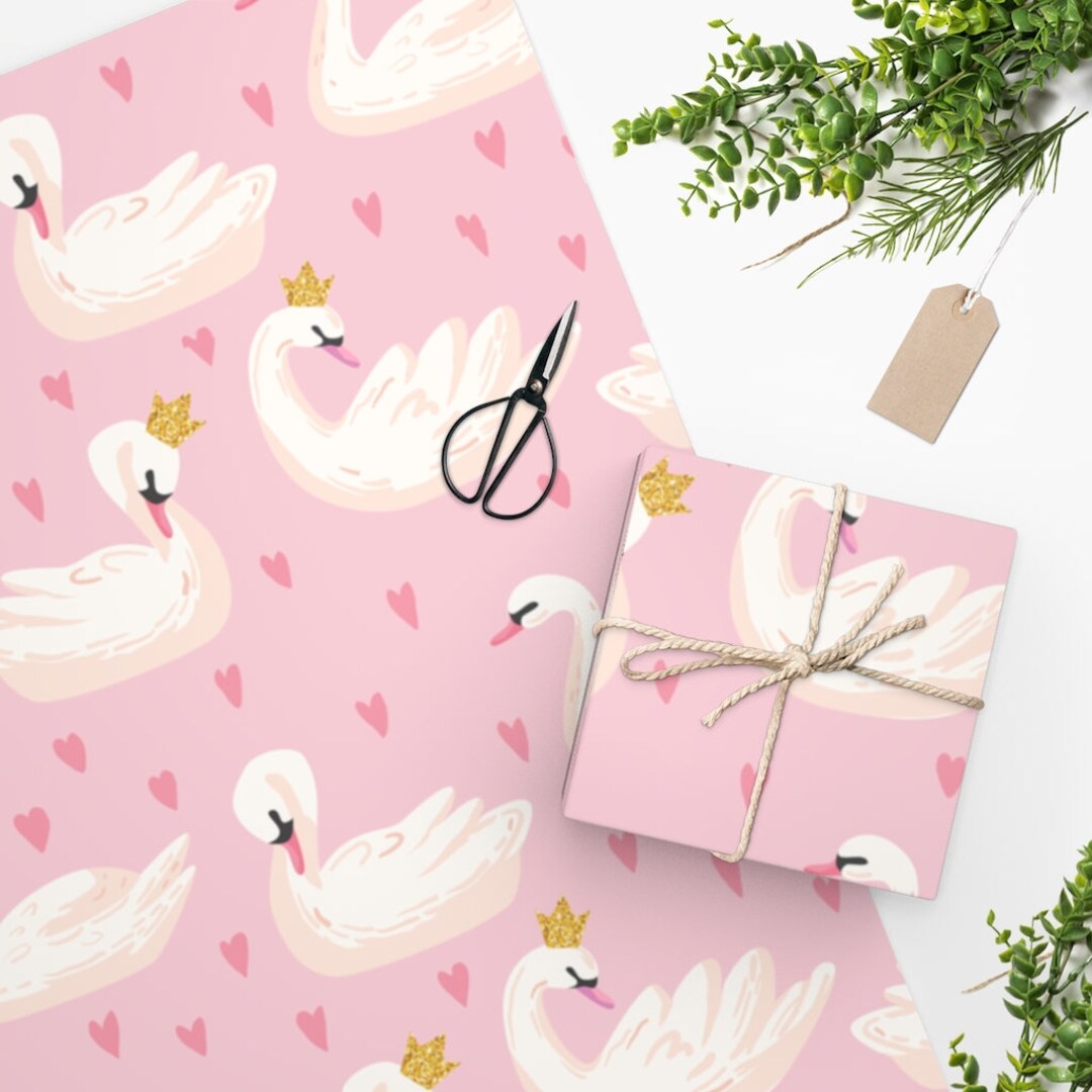 Swan With Crown Wrapping Paper 24 36 90 Gsm - Etsy