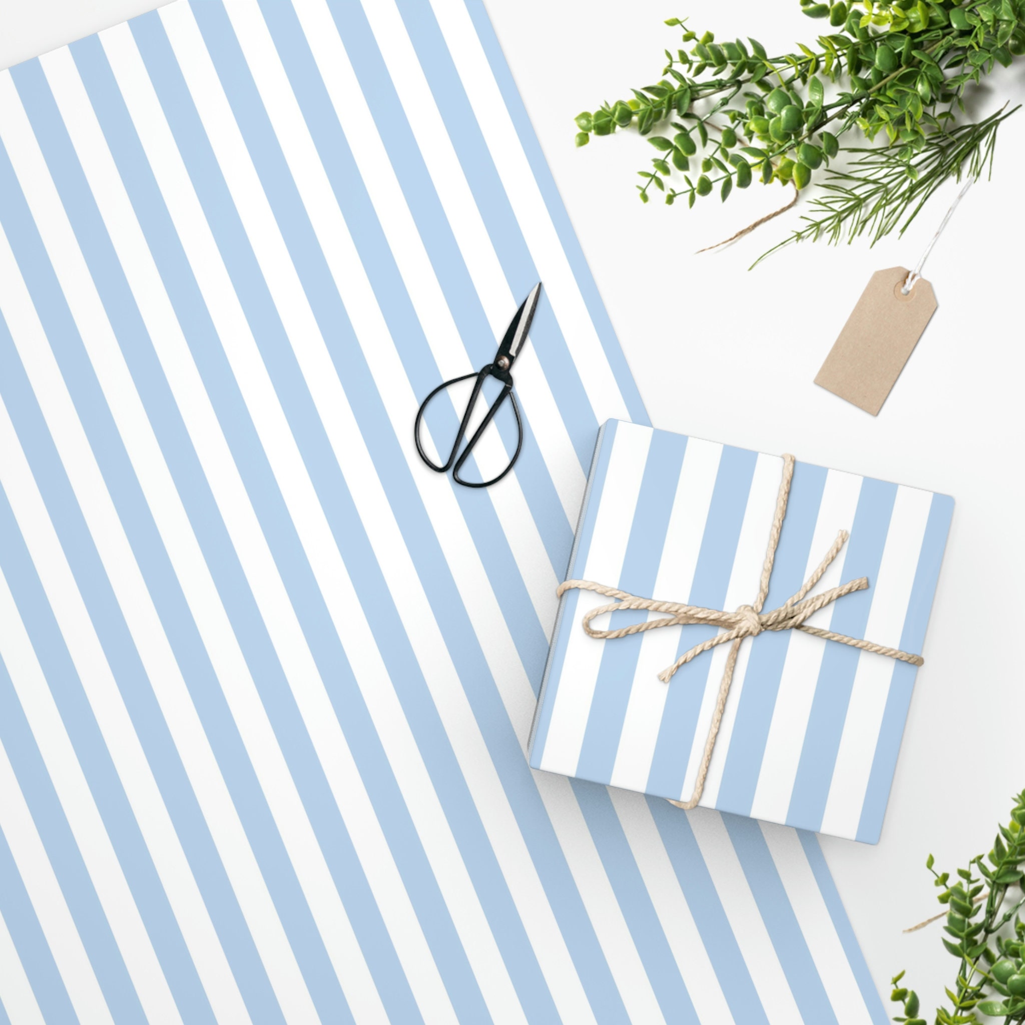 Light blue striped wrapping paper store