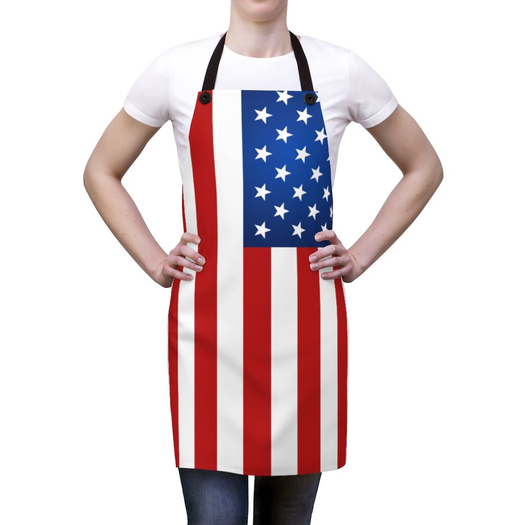 American Flag Apron, 4th of July, Patriotic, Bar-b-q Apron, Lightweight ...