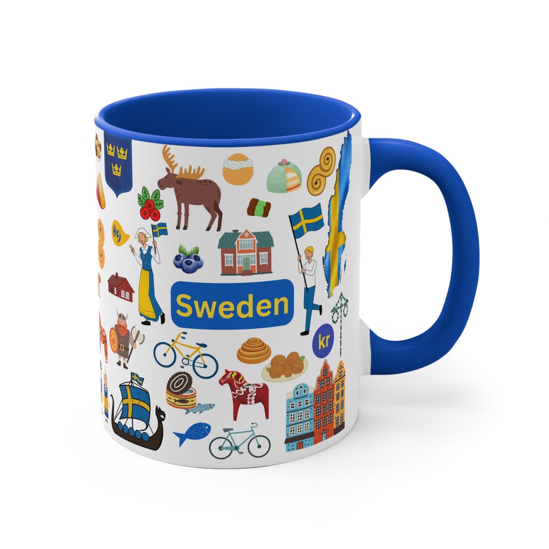 Swedish Ceramic Coffee Mug: Whimsical Souvenir Gift (11oz) - Etsy