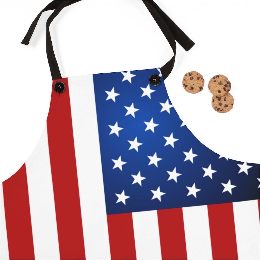 American Flag Apron, 4th of July, Patriotic, Bar-b-q Apron, Lightweight ...