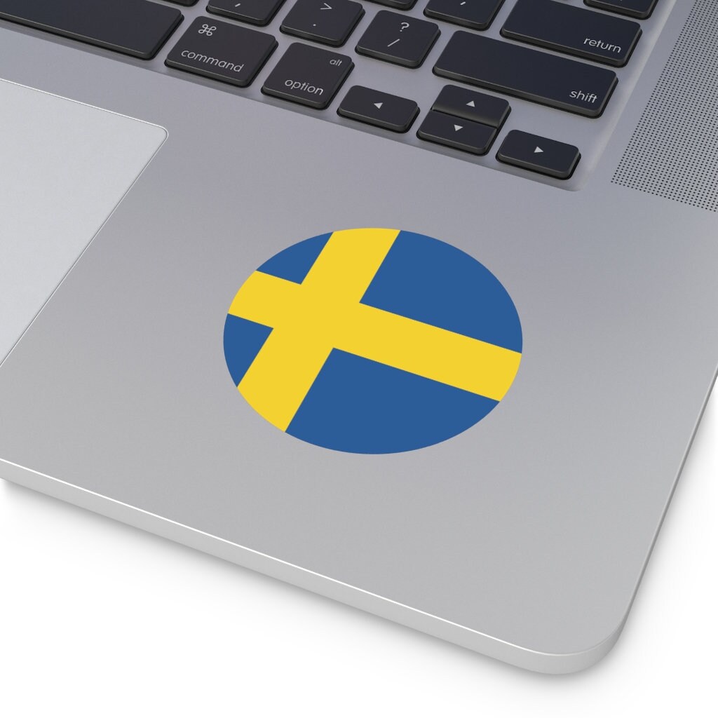 Swedish Flag Round Vinyl Stickers High-quality Indoor and - Etsy