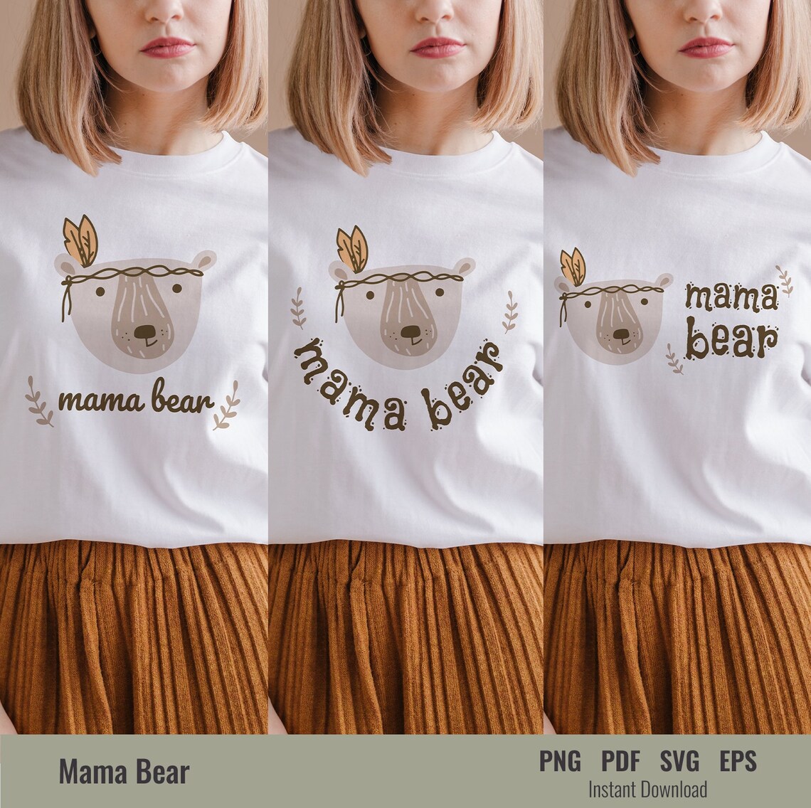 Mama Bear Illustration | Designs | Family | Digital Download | T-shirt ...
