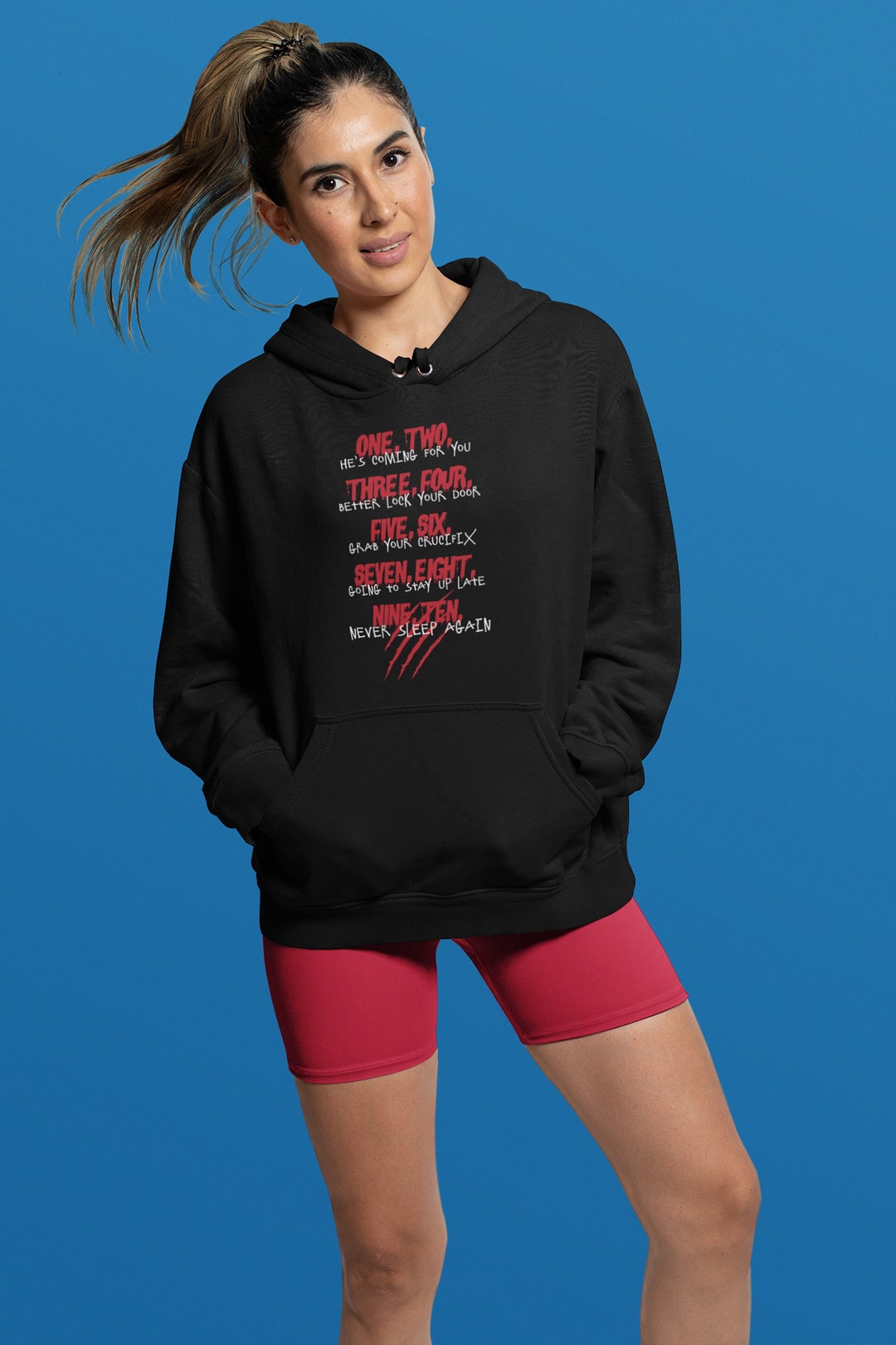 Horror Movie Hoodie Nine Ten Never Sleep Again Classic Film Inspired ...