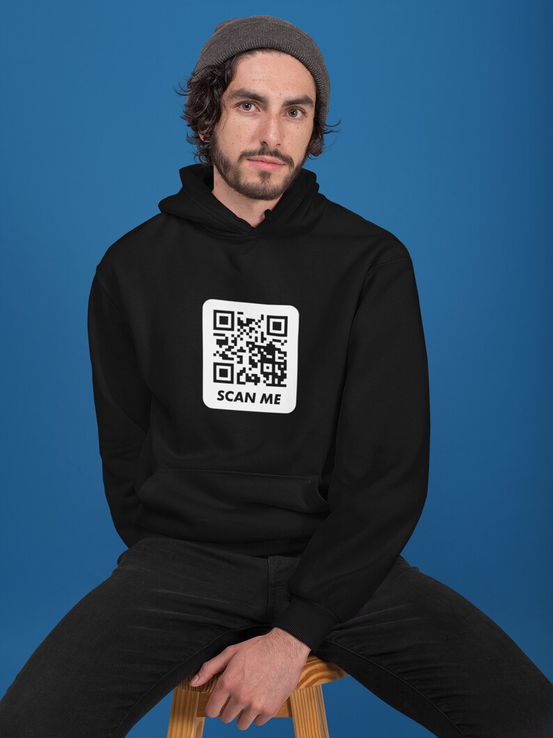 Rickroll Trolling Hoodie Rickrolling QR Code Link Funny Prank Unisex ...