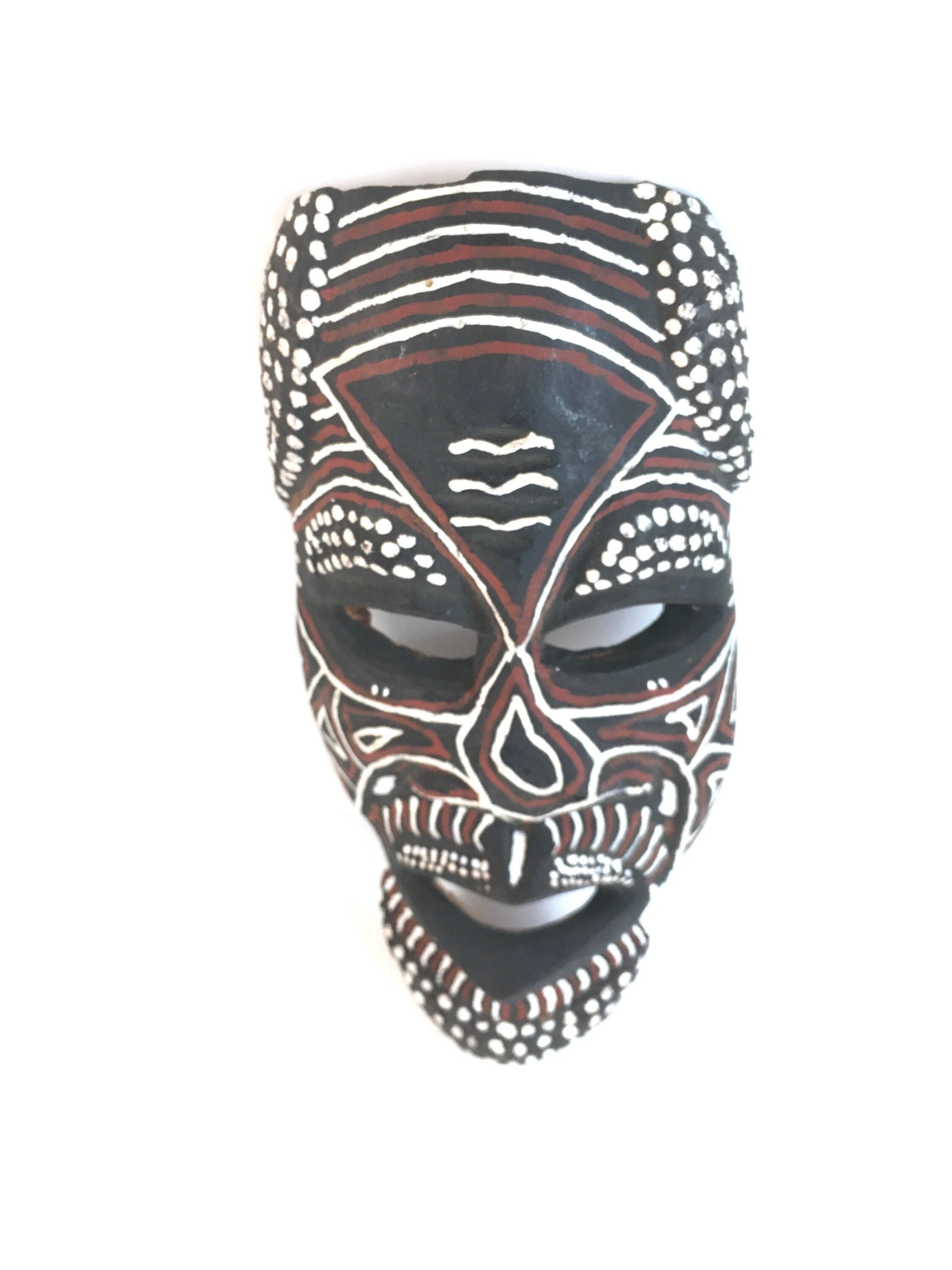 African tribal mask hand carved wooden Ndebele from Zimbabwe | Etsy