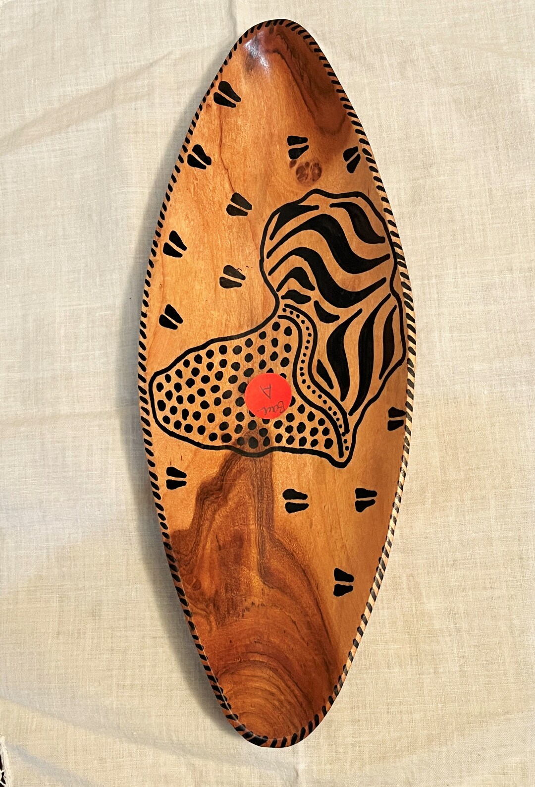 African Oval Bowls Wooden Hand Carved and Hand Decorated in - Etsy