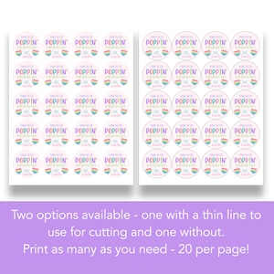 EDITABLE Pastel Pop It Party Favor Tags | Heart Pop Fidget Thank You ...
