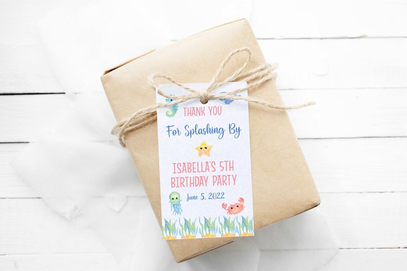 INSTANT DOWNLOAD | EDITABLE Under the Sea Kid's Birthday Favor Tags ...