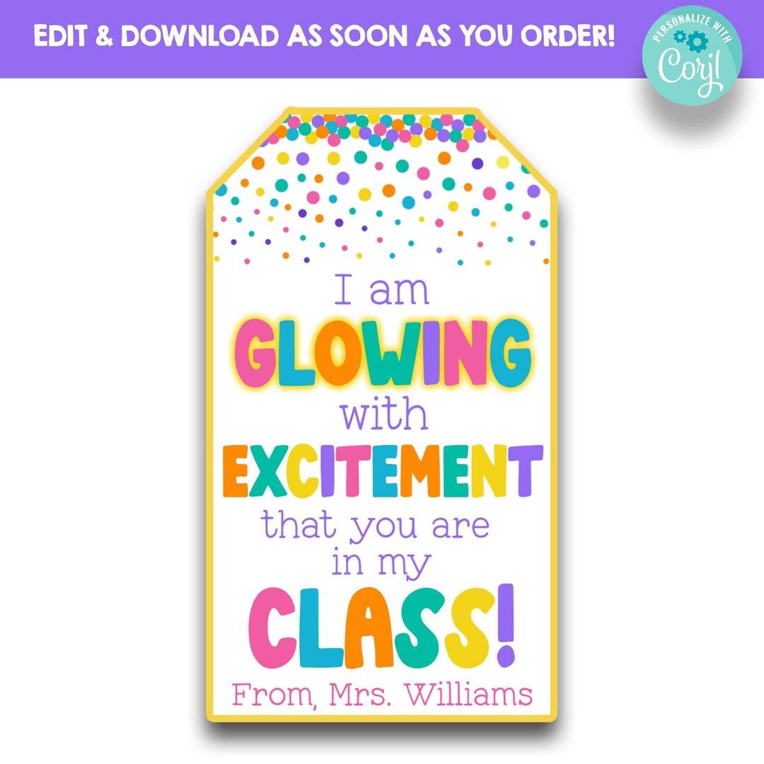 EDITABLE Pastel Glowing I Am Bursting With Excitement That You Are in ...