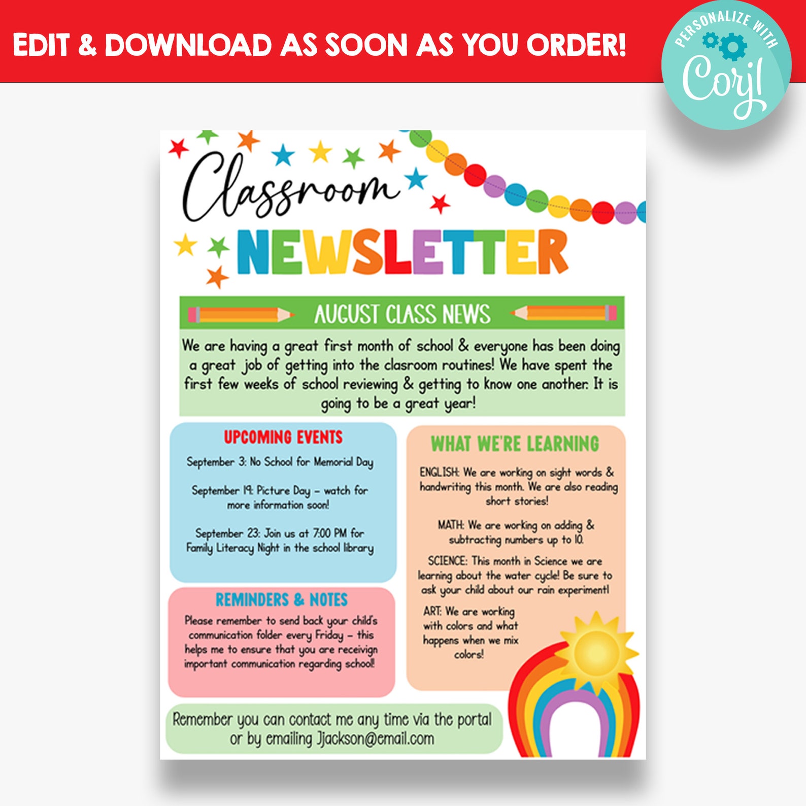 EDITABLE Back to School Classroom Information Bundle Back to - Etsy