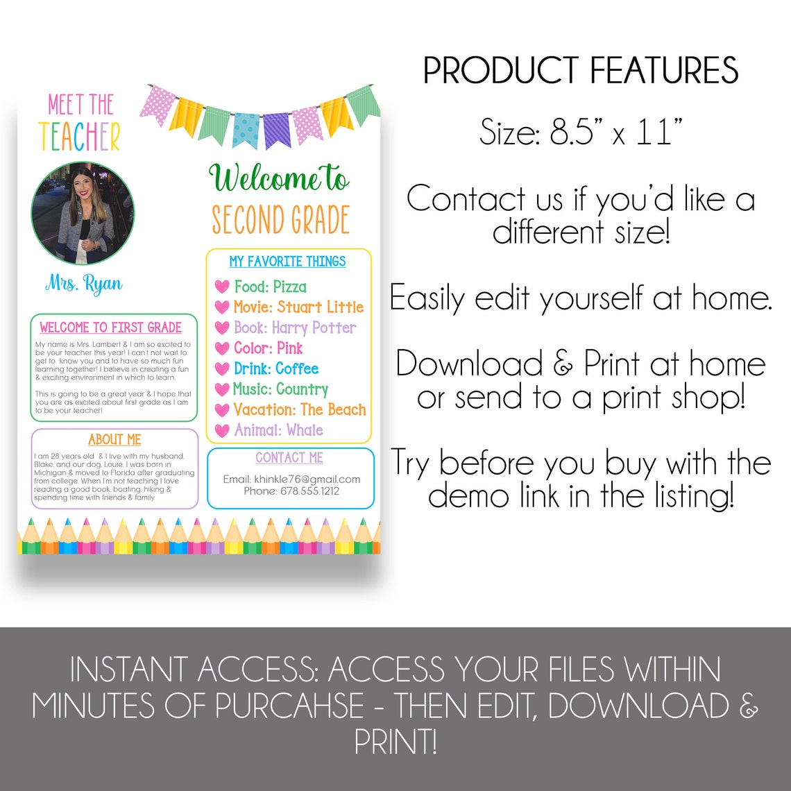 EDITABLE Pastel Meet the Teacher Flyer Printable Back to - Etsy