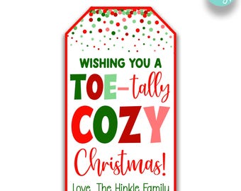 Wishing You a Toe-tally Cozy Christmas Tag - Etsy