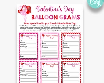 Editable Valentine's Day Candy Gram Candy Gram Fundraiser Valentine ...