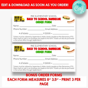 EDITABLE Back to School BBQ Flyer | Barbecue Fundraiser Flyer With ...