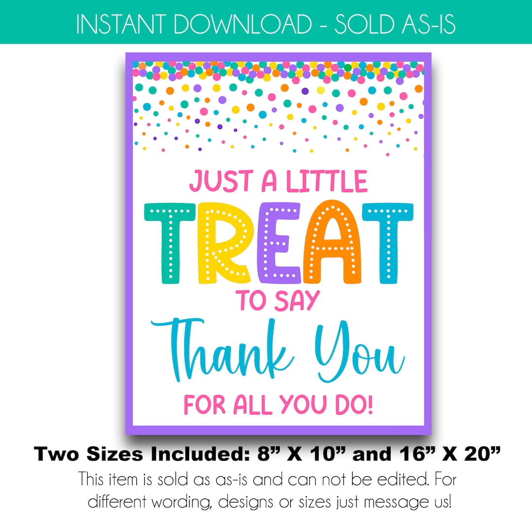 INSTANT DOWNLOAD Thank You for All You Do Staff Appreciation Sign ...
