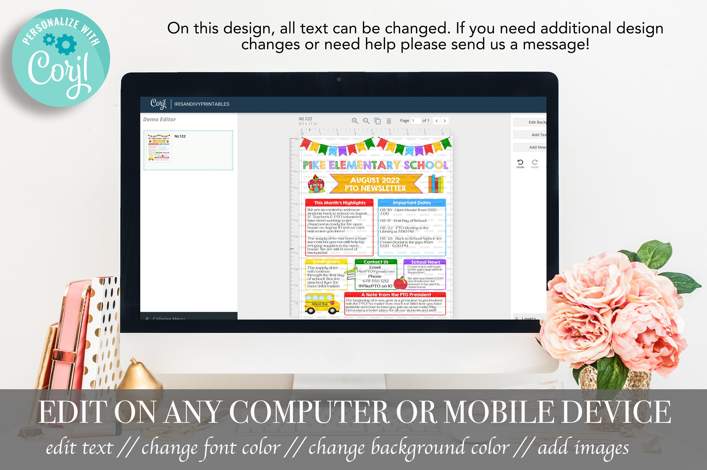 EDITABLE PTO School Newsletter August PTA Newsletter - Etsy